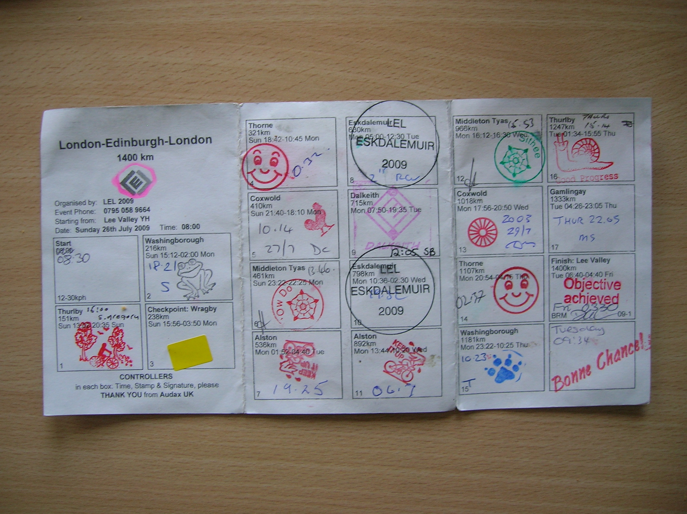 LEL 2013 brevet cards
